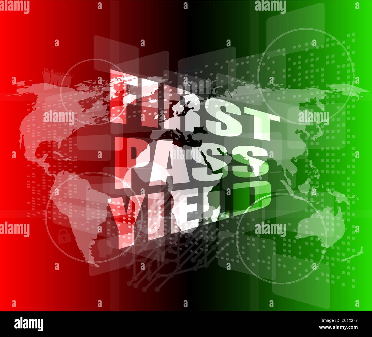 Management concept: first pass yield words on digital screen Stock ...