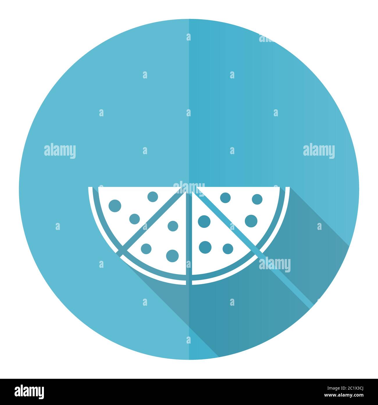 Pizza blue round flat design vector icon isolated on white background ...