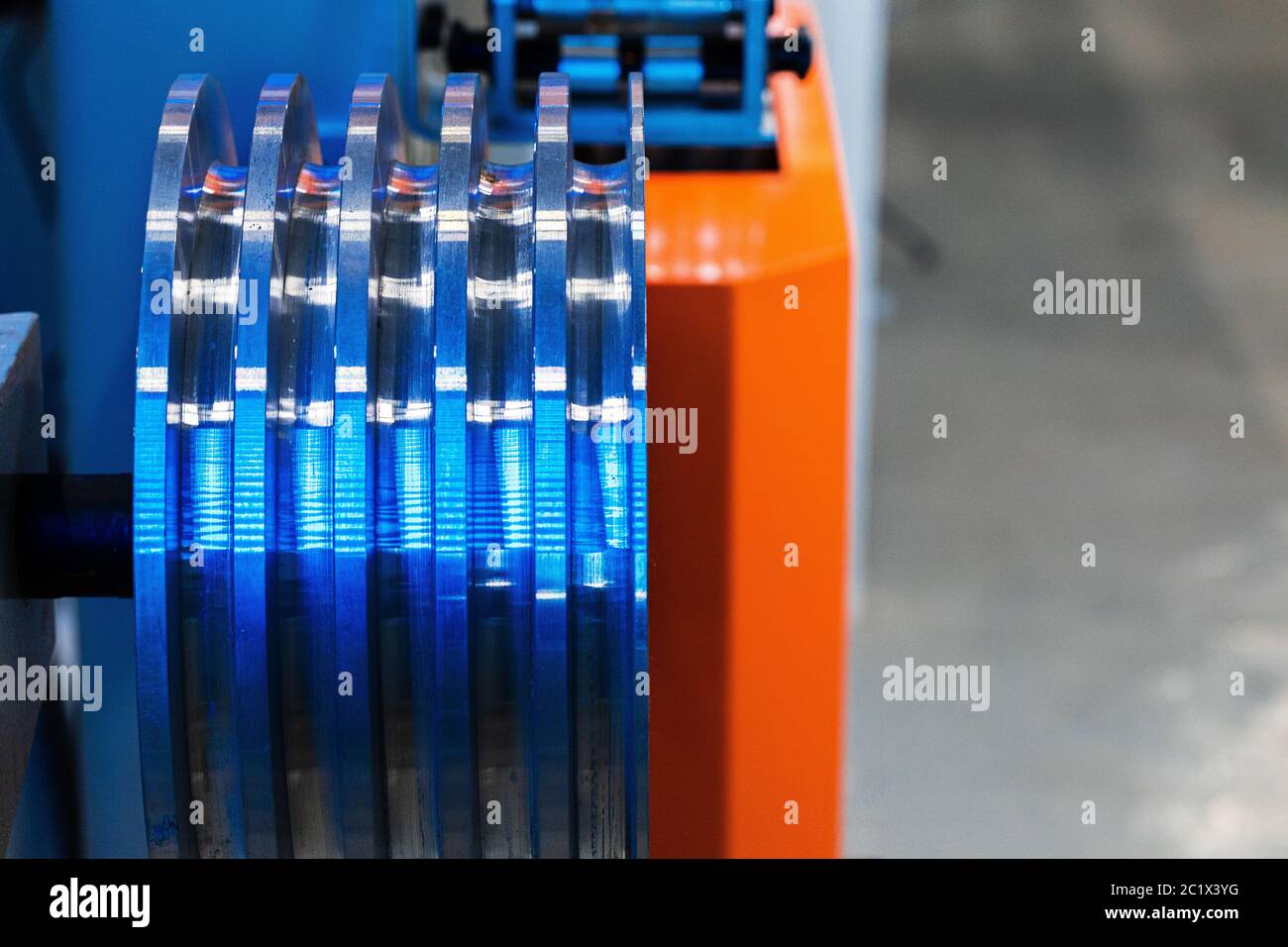 Cable production. Close up of a cable reel Stock Photo - Alamy