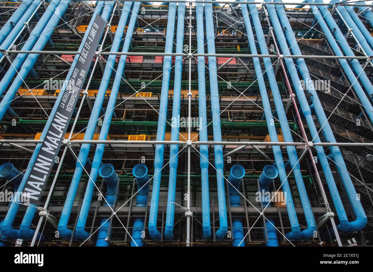 France Paris 12 - 2019: Pompidou Centre, a complex building in the ...