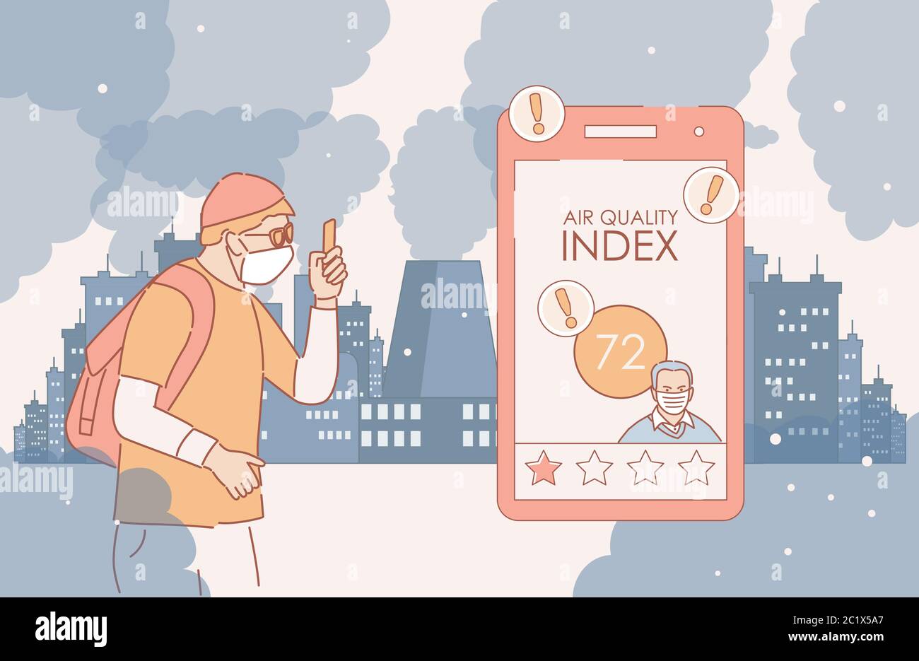 Air pollution cartoon hi-res stock photography and images - Alamy