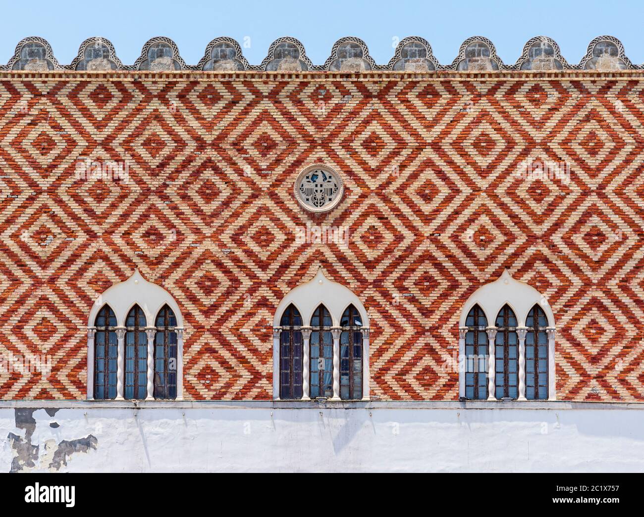 Detail of The Italian era Provincial Government building, Rhodes Town ...