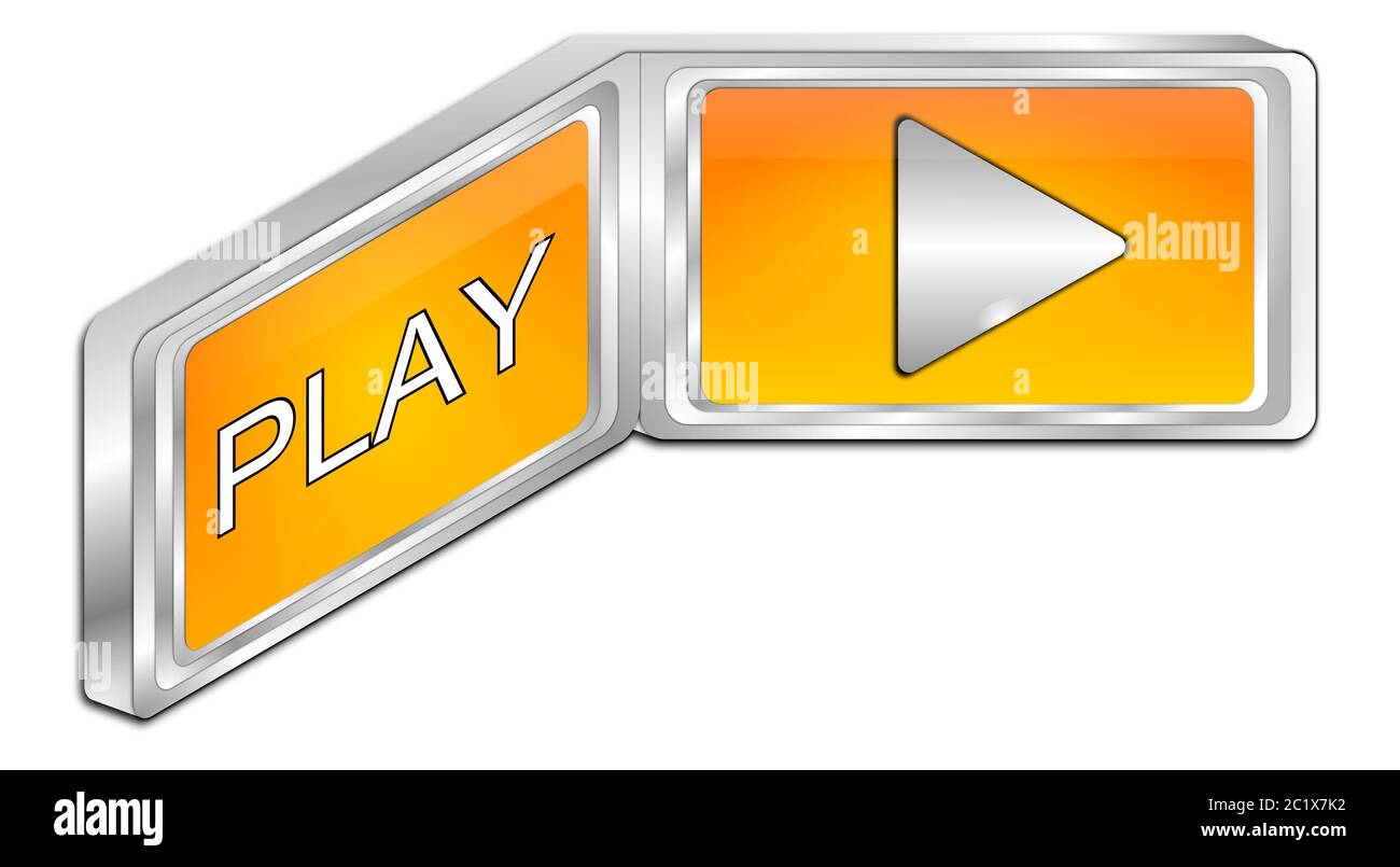 orange Play Button - 3D illustration Stock Photo - Alamy