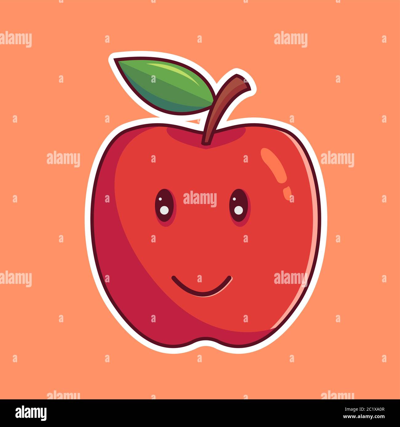 Cartoon red apple Stock Vector Images - Alamy