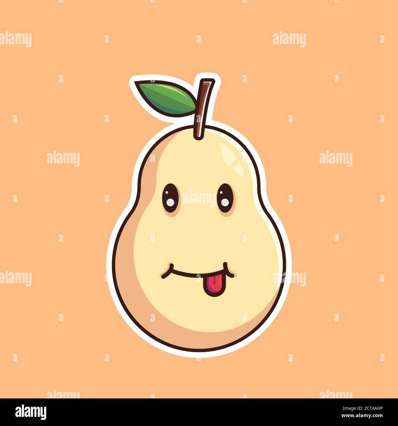 Kawaii cute fruit green Stock Vector Images - Alamy