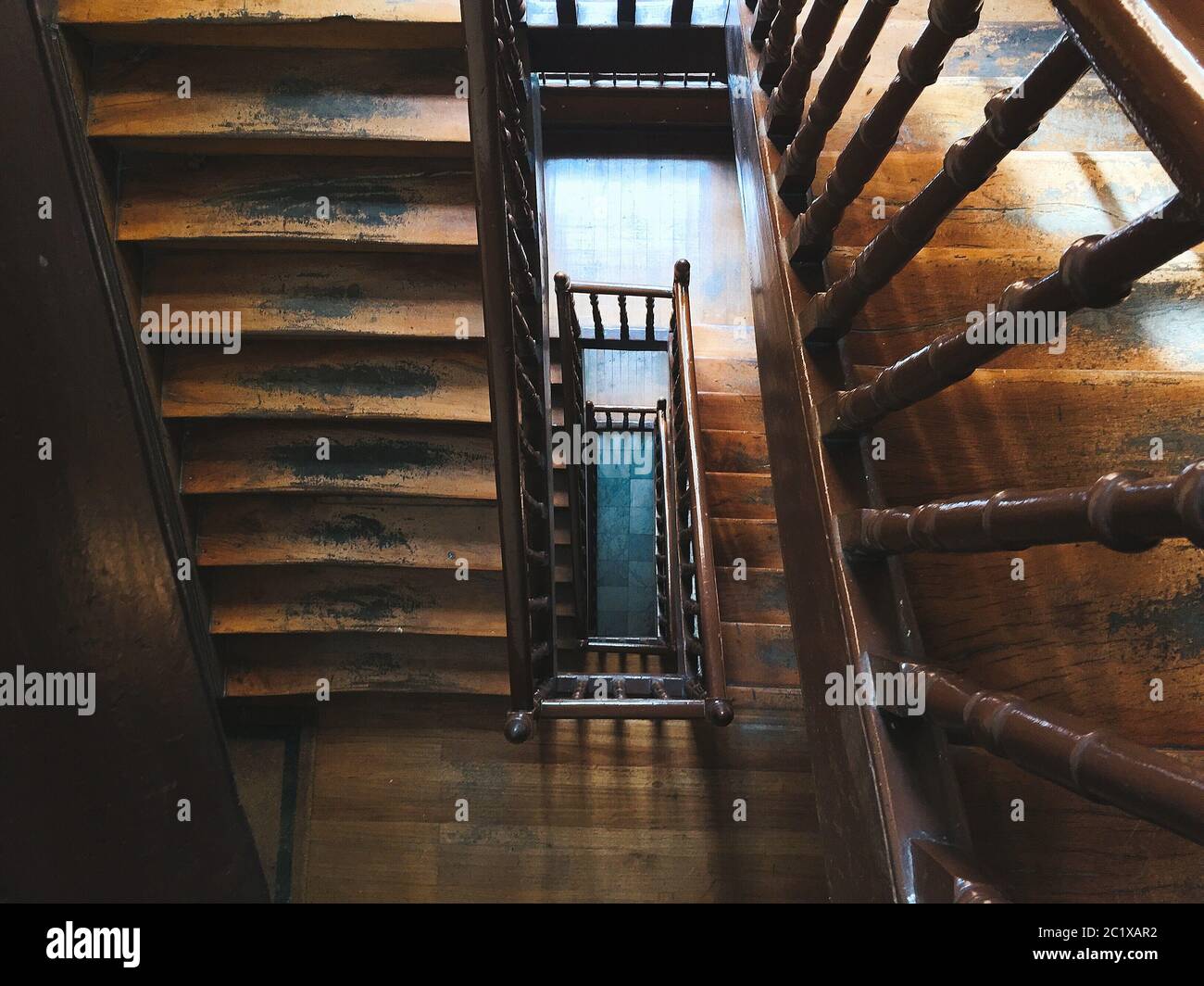old wooden stairs architecture Stock Photo - Alamy