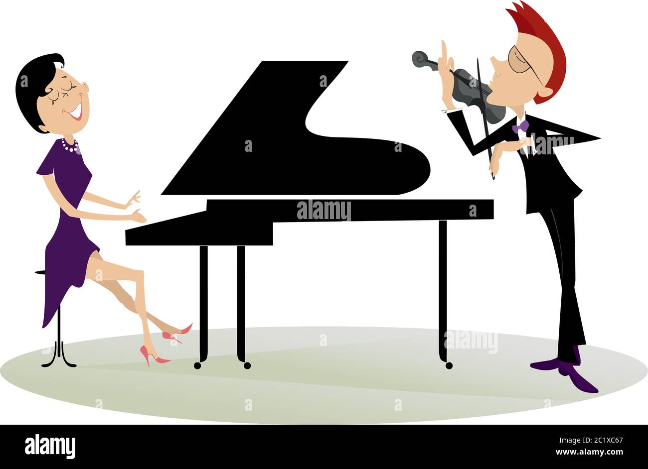 Music on violin woman Stock Vector Images - Alamy