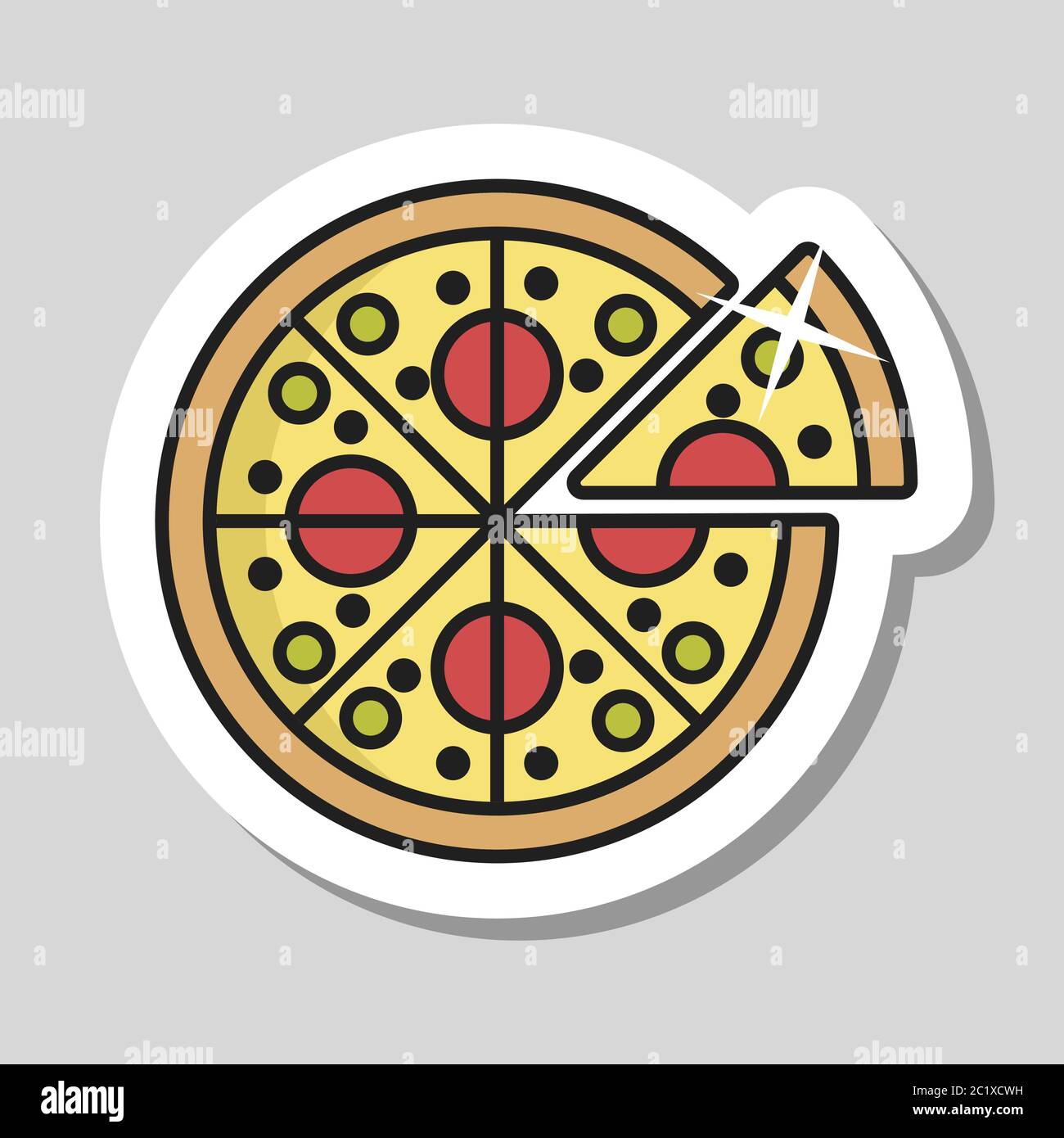 Pizza vector icon. Fast food sign. Graph symbol for cooking web site ...