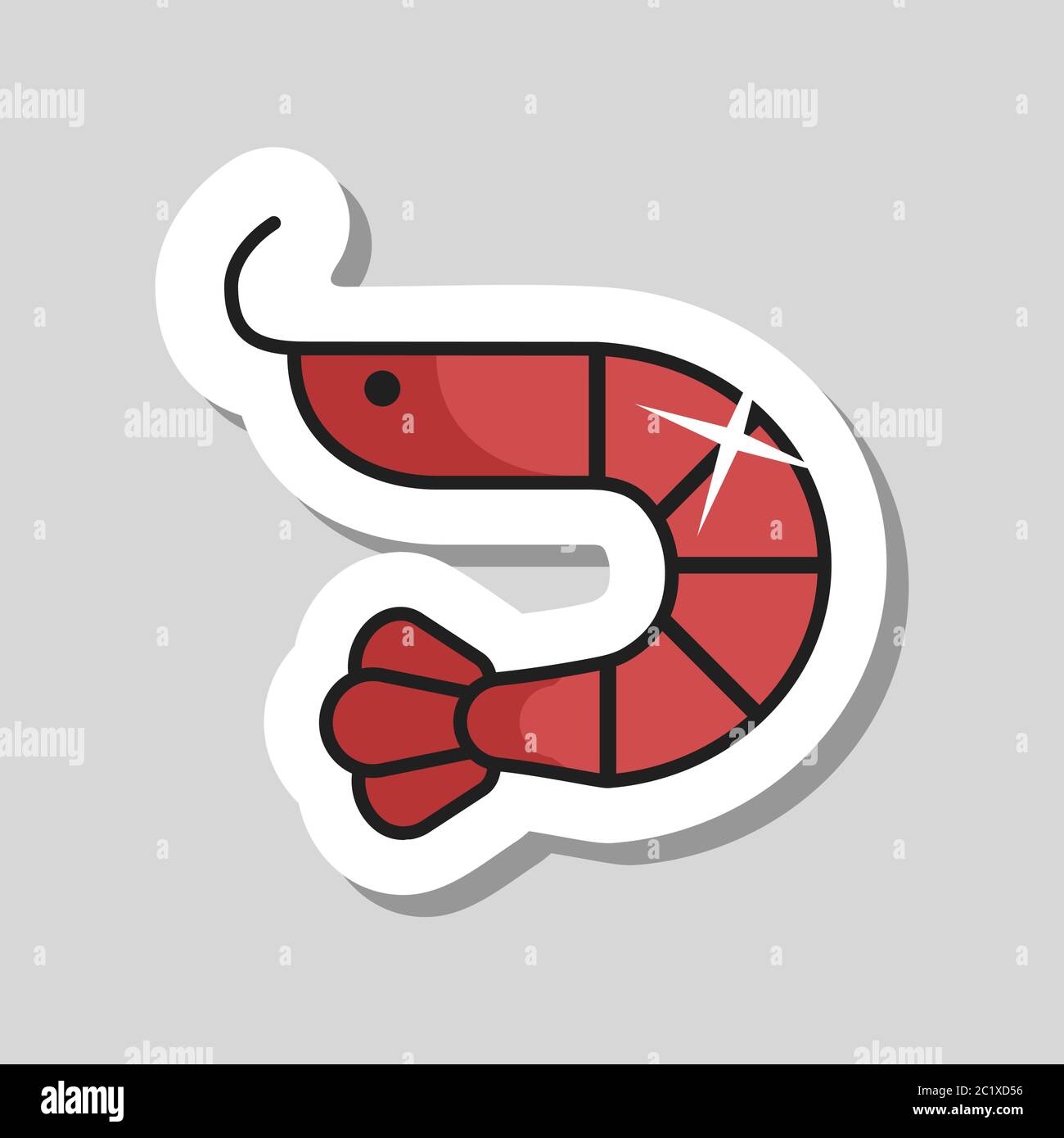 Shrimp vector seafood icon. Fast food sign. Graph symbol for cooking ...