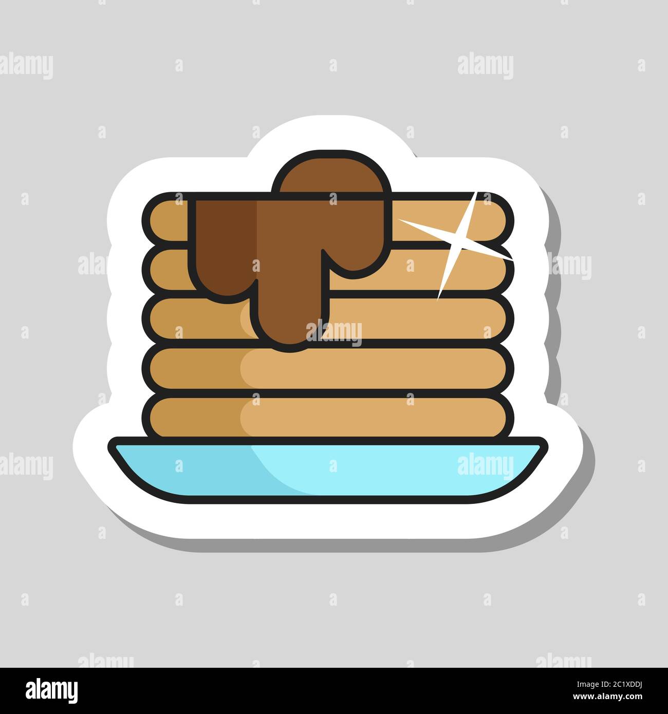 Pancake vector icon. Fast food sign. Graph symbol for cooking web site ...