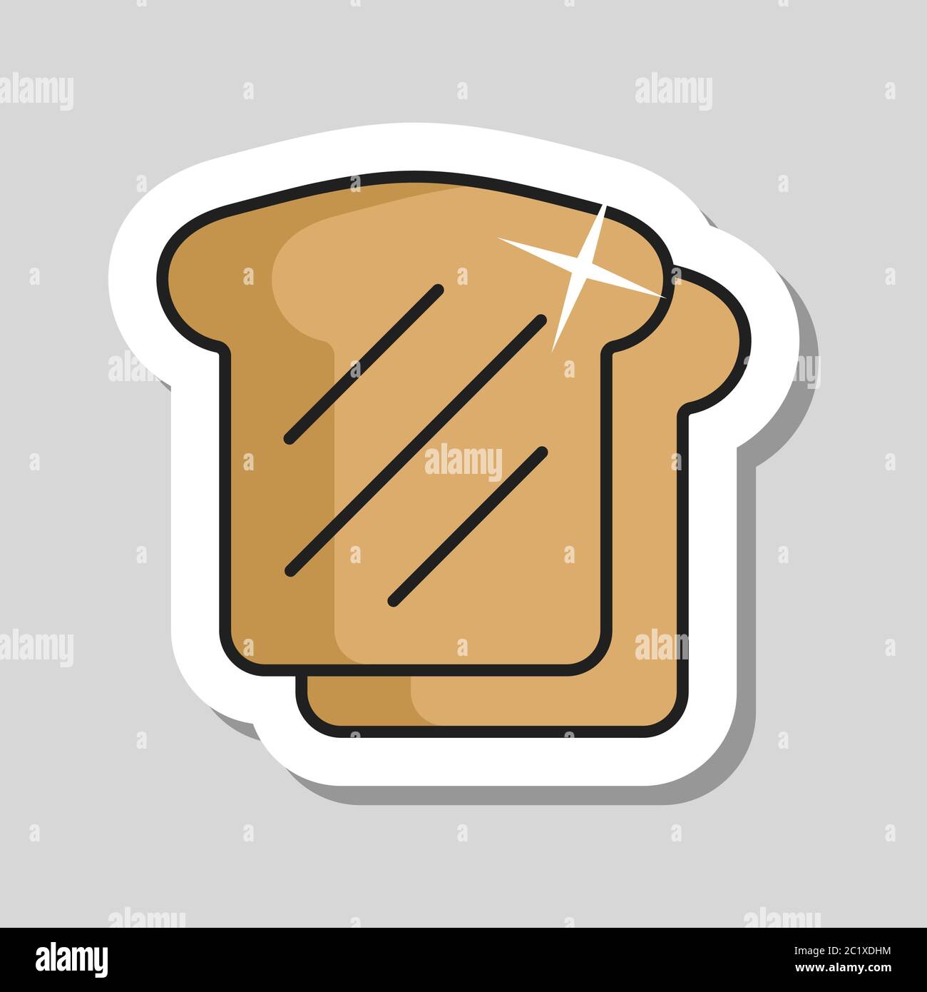 Bread, Toast vector icon. Fast food sign. Graph symbol for cooking web ...