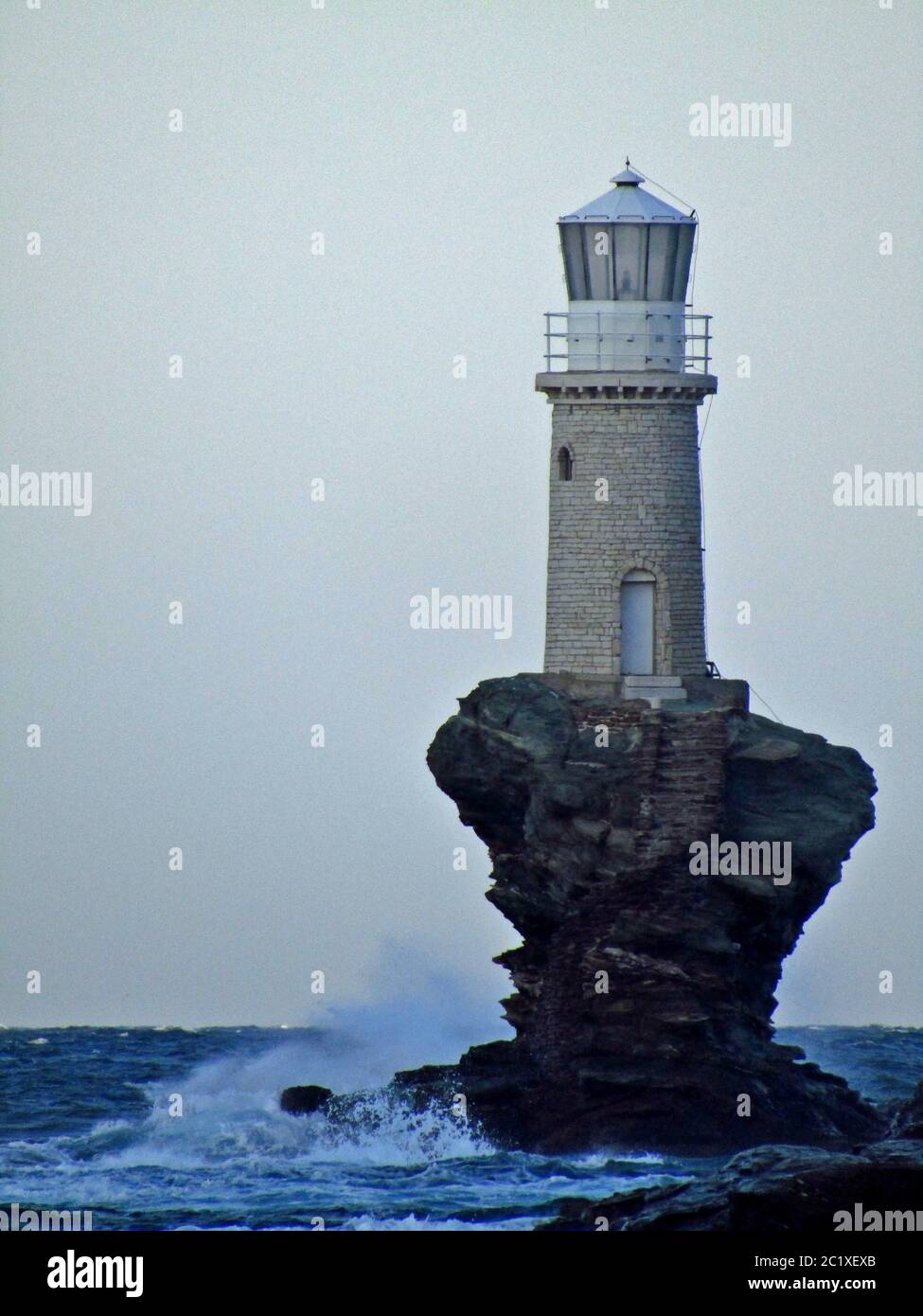 The lighthouse of Tourlitis at Andros Island, Greece Stock Photo - Alamy
