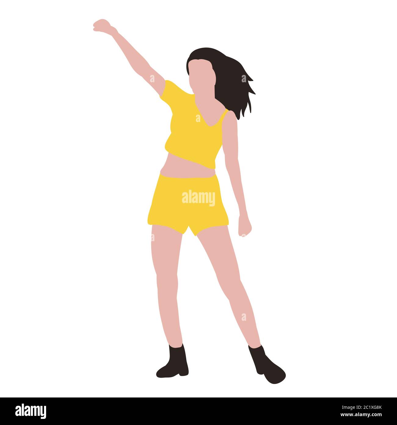 vector, on a white background, man without face, dancing girl Stock ...