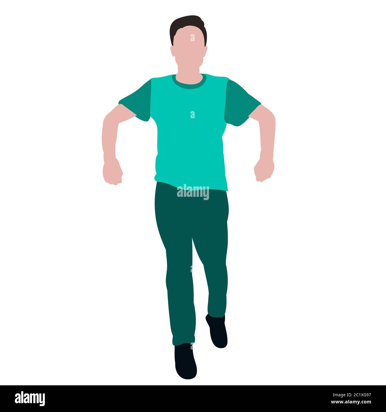 vector, on a white background, man without face, dancing guy Stock ...