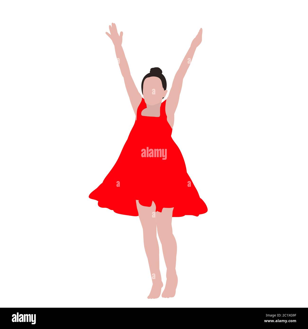 white background, man without face, dancing girl Stock Vector Image ...