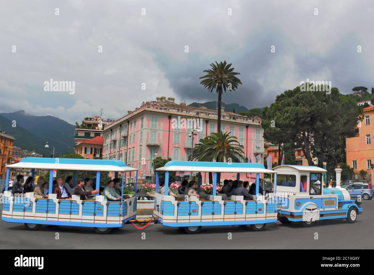 Tourist train in Rapallo Stock Photo - Alamy