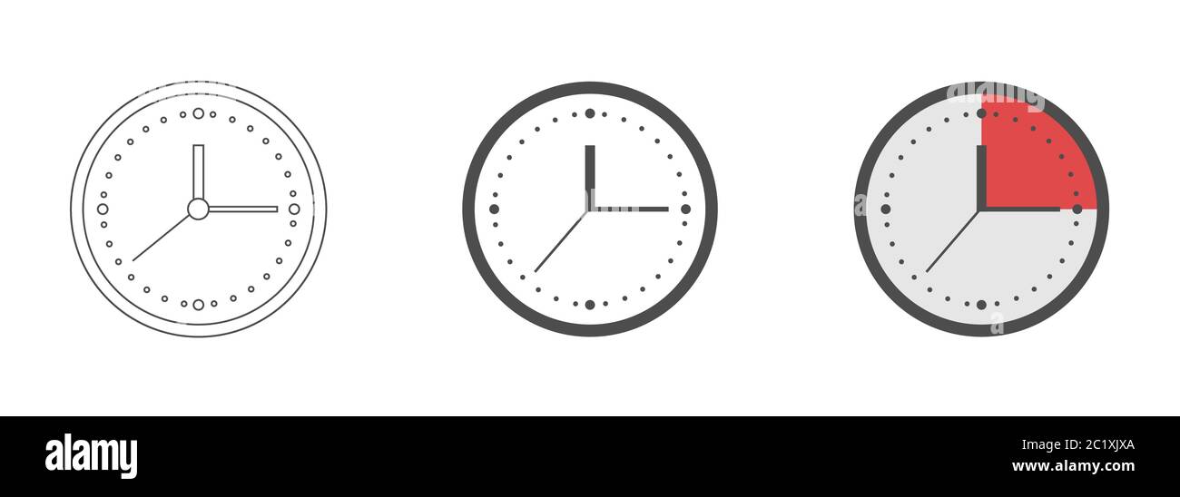 Timeline vector clock icon flat hi-res stock photography and images - Alamy