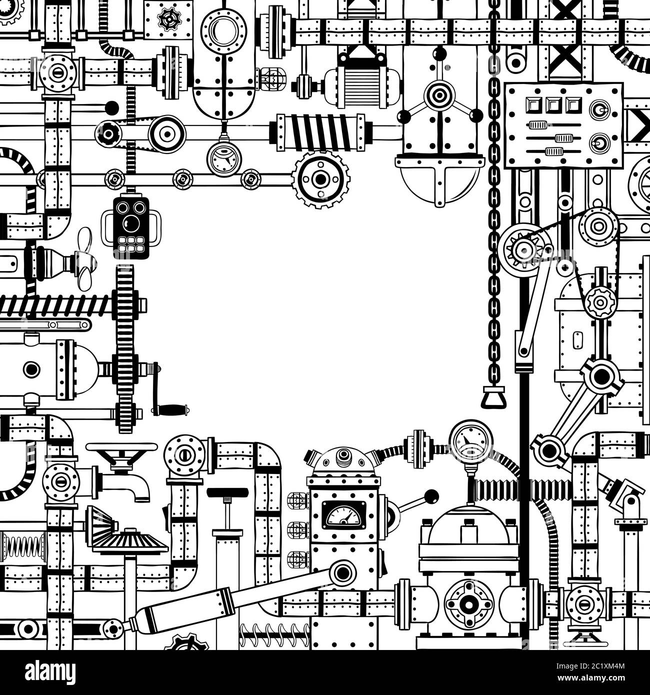Mechanical lever frame Stock Vector Images - Alamy