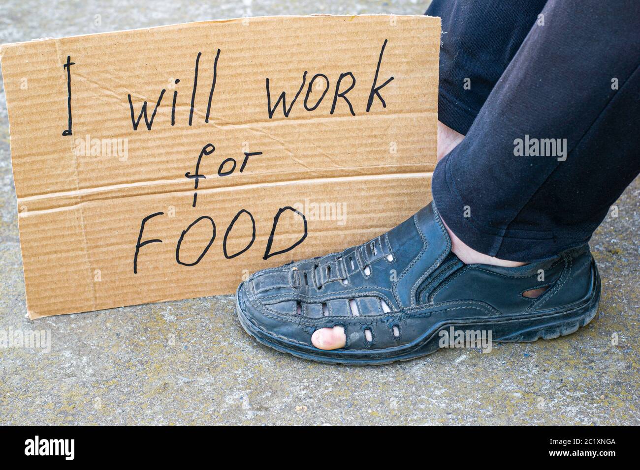 Will work for food sign hi-res stock photography and images - Alamy