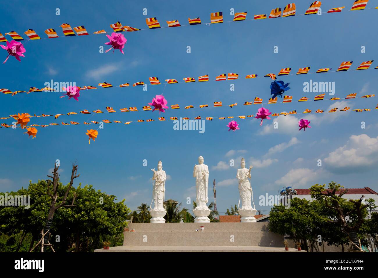 Vietnam - Can Tho, Mekong Delta area. Rural landmark with religious ...
