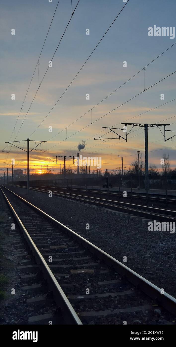 Sunset railway hi-res stock photography and images - Alamy