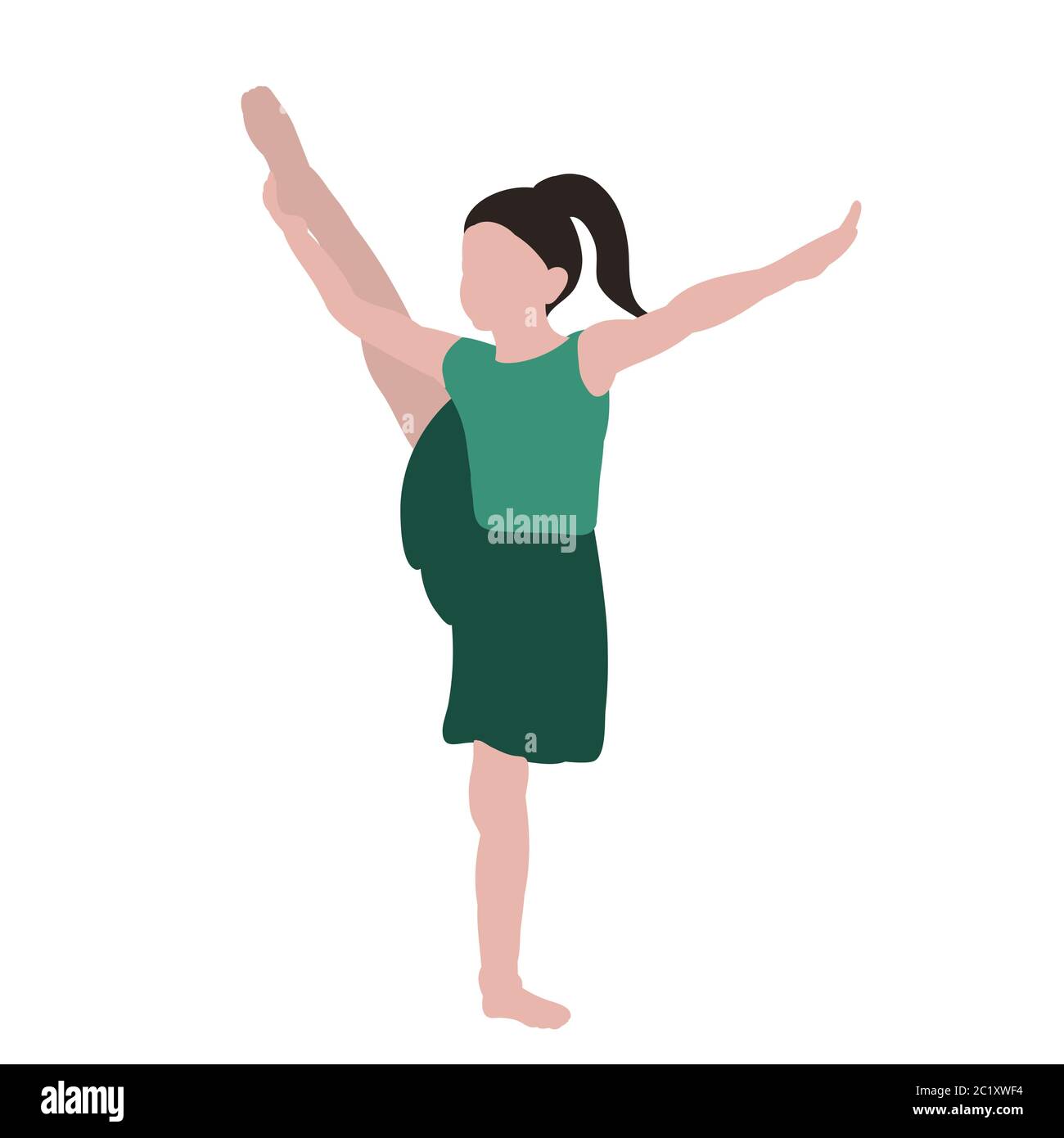 vector, on a white background, without face, dancing little girl Stock ...