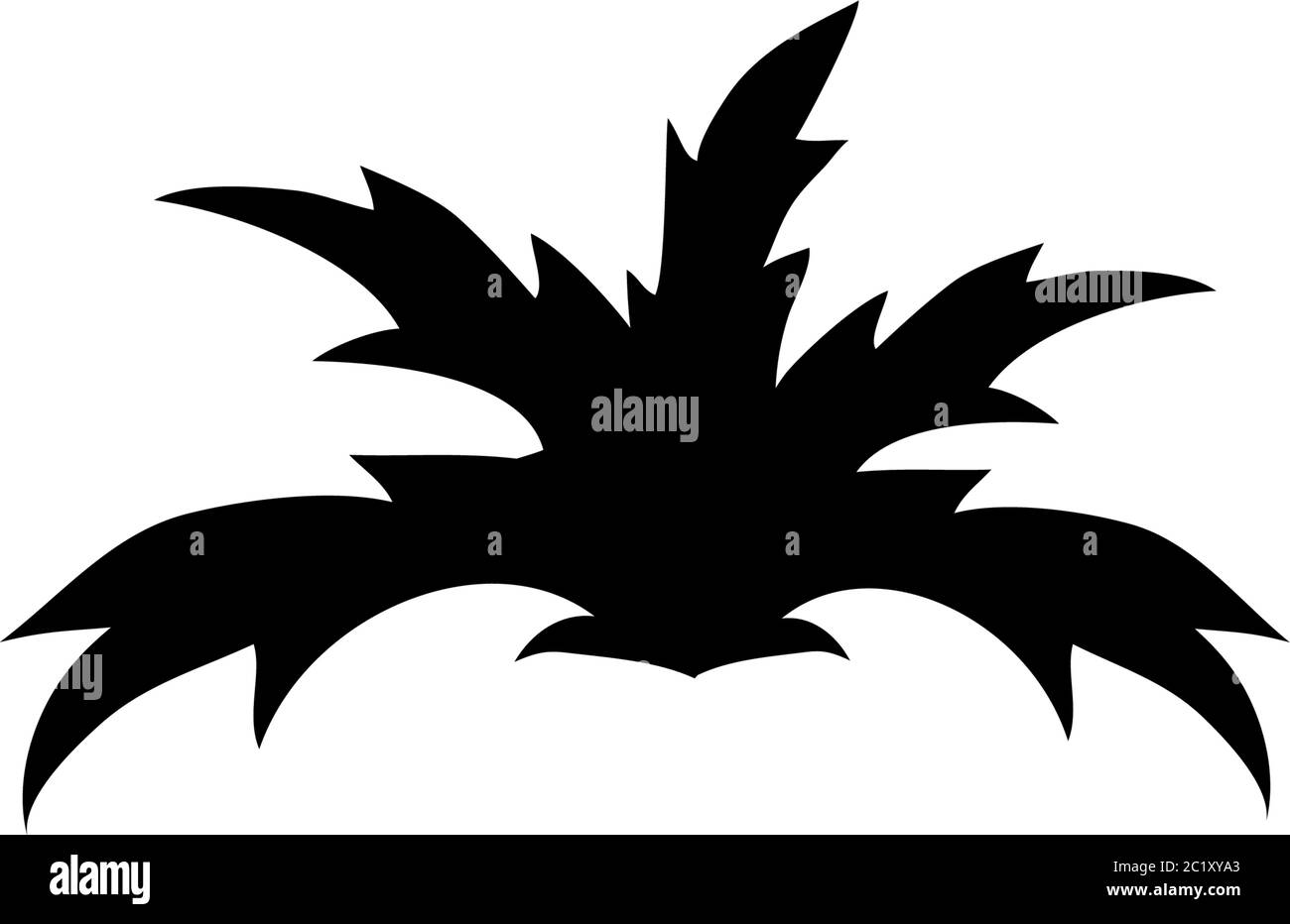 Fern and Monstera Bush, Tropical Plant. Flat Vector Icon illustration ...