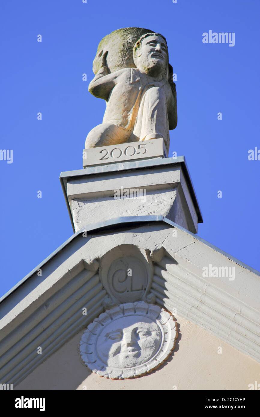 Gable with sculpture Stock Photo - Alamy