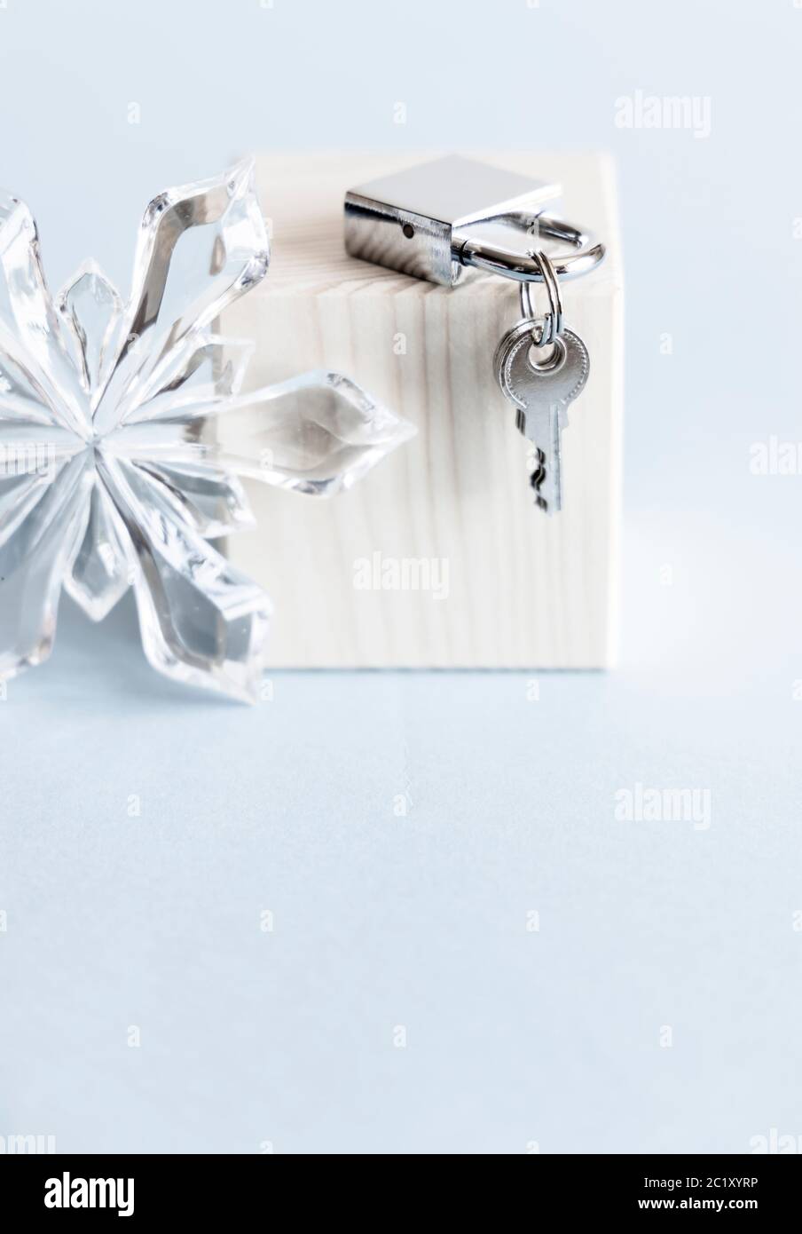 Silver padlock with keys Stock Photo - Alamy