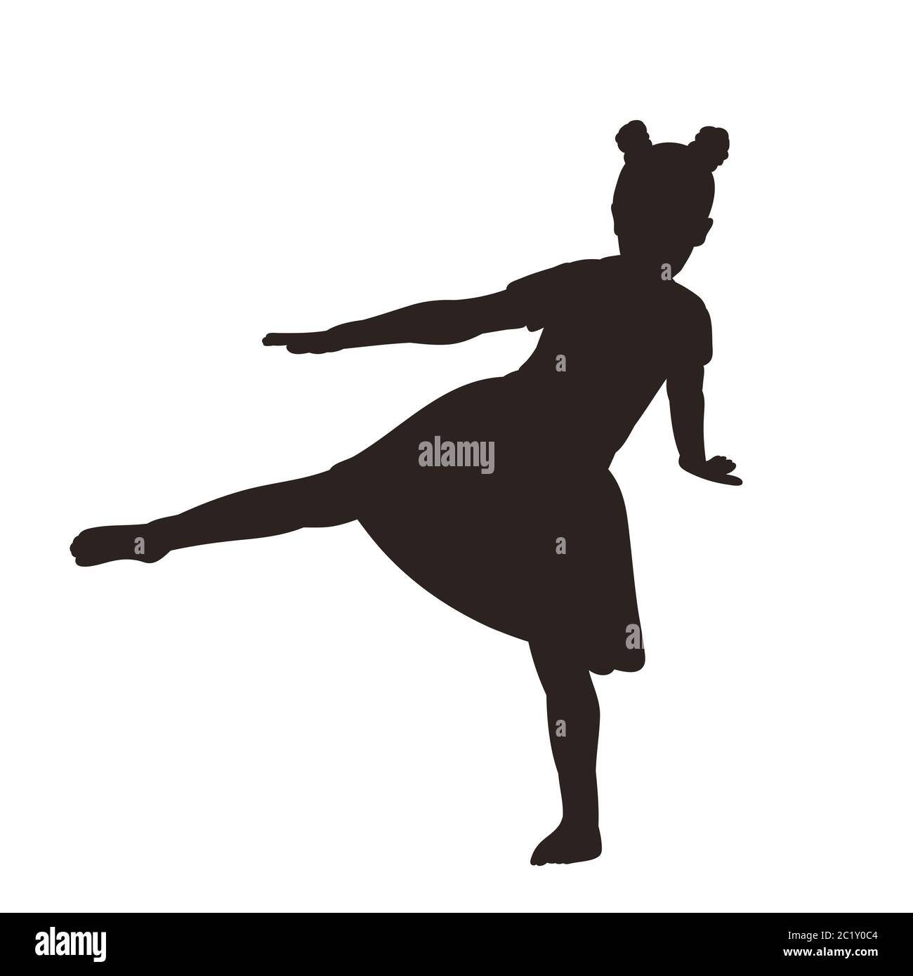 black silhouette of a dancing girl child Stock Vector Image & Art - Alamy