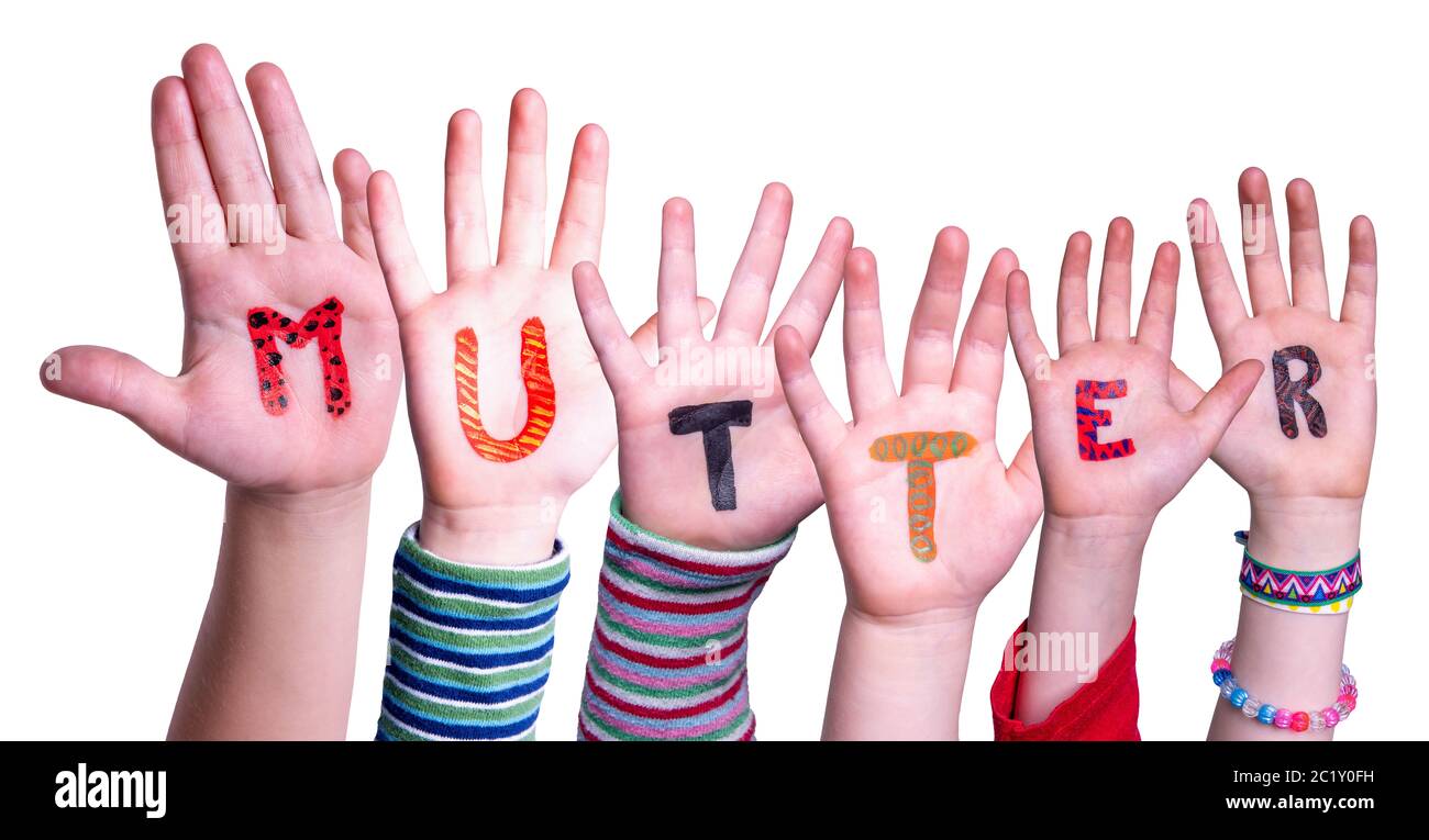 Children Hands Building Word Mutter Means Mother, Isolated Background ...