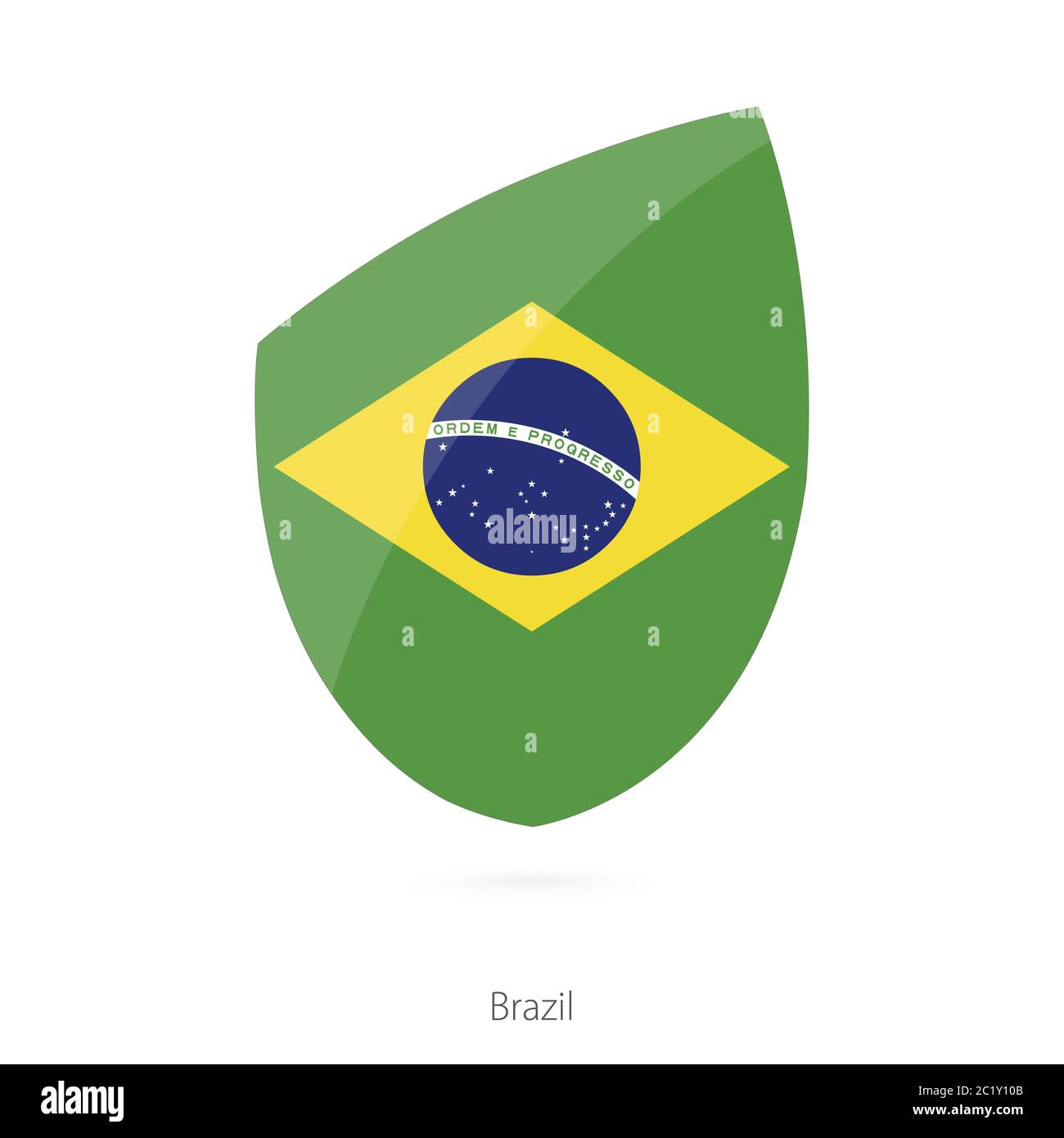 Flag of Brazil in the style of Rugby icon. Vector Illustration Stock ...