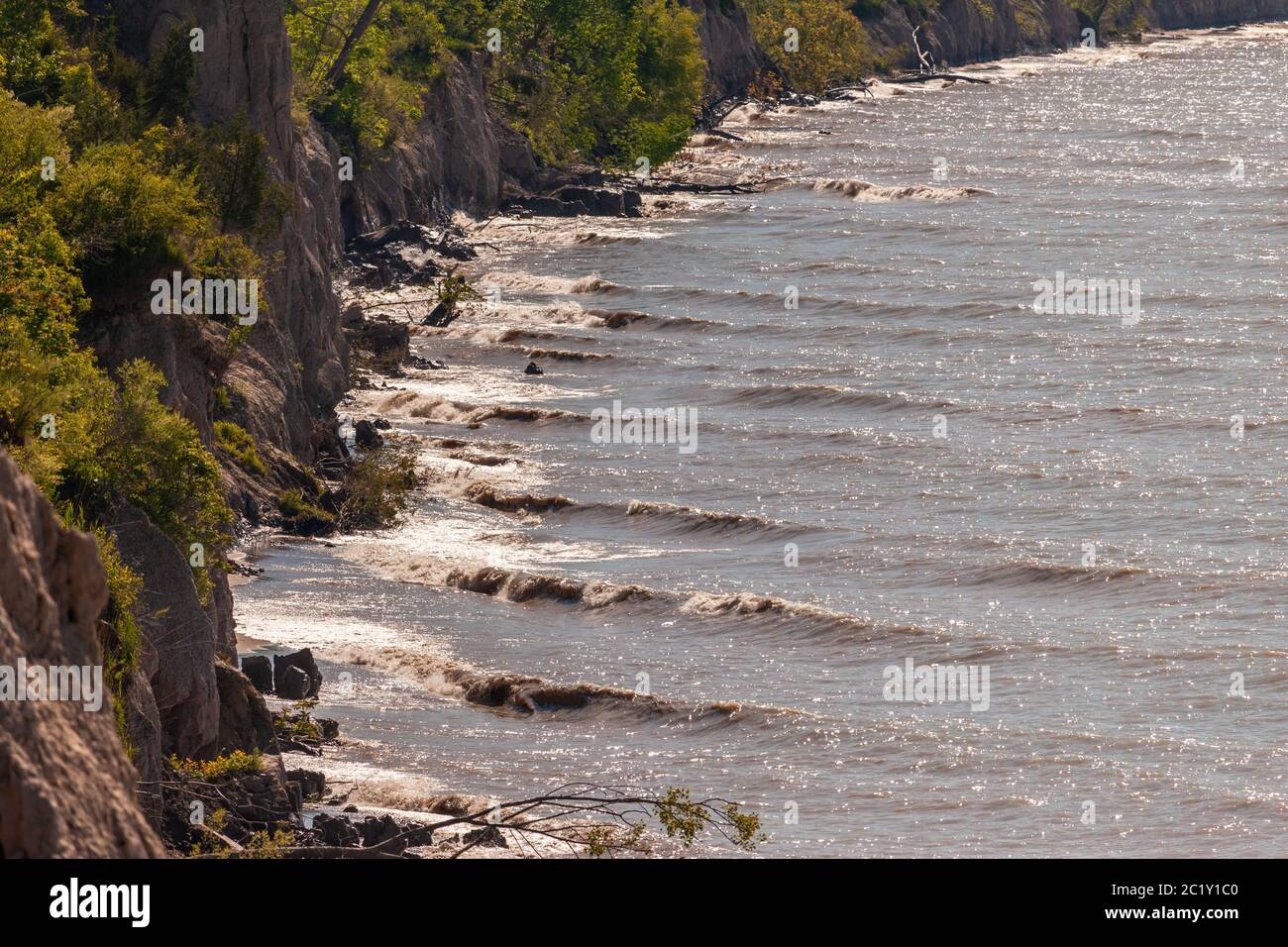 Landscape colour images showing the shoreline of Lake Erie along Elgin ...