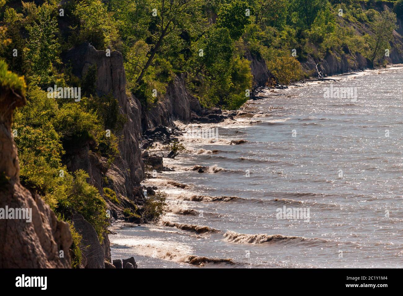 Landscape colour images showing the shoreline of Lake Erie along Elgin ...