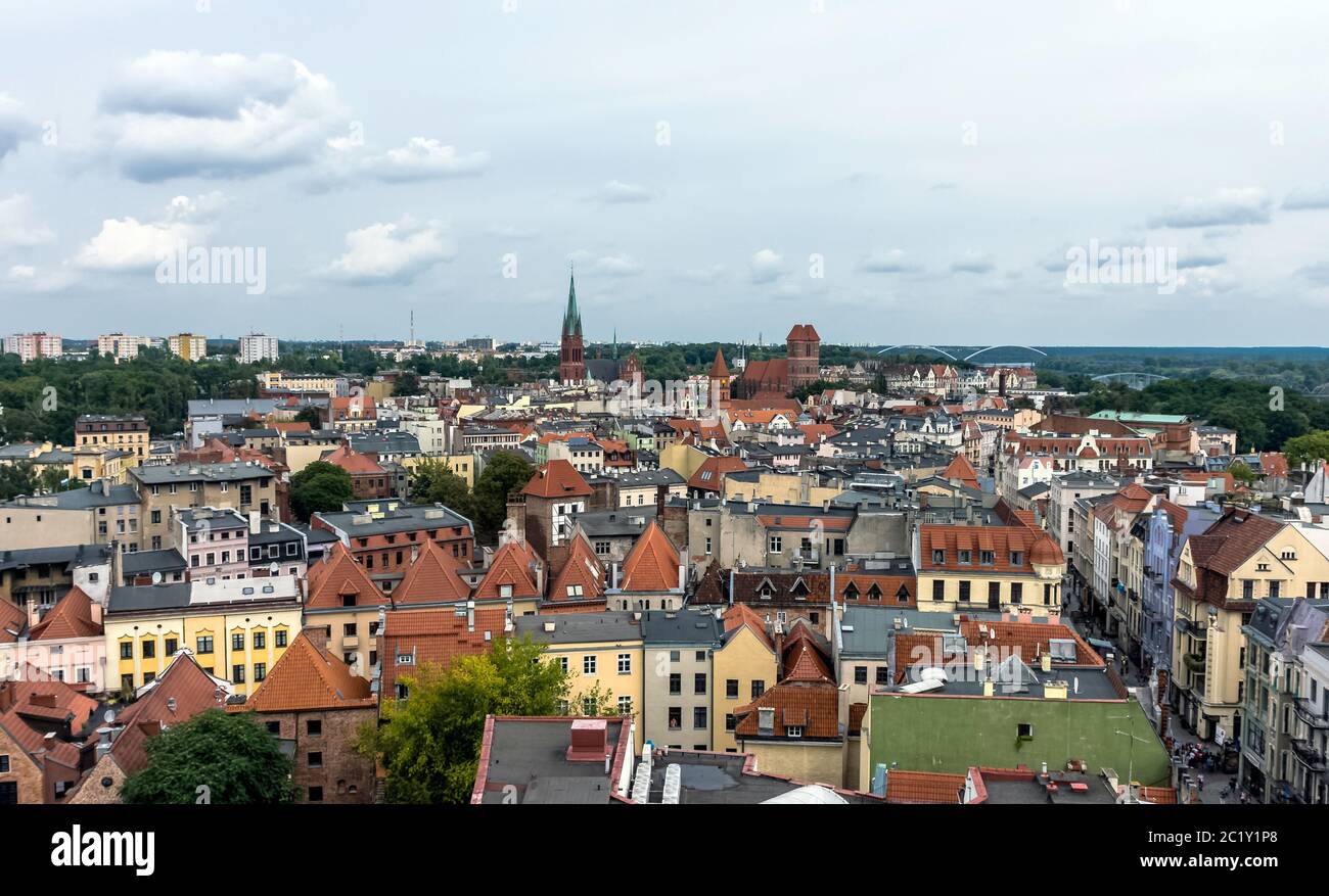 Aerial panorama of Old Town in Torun, Poland Stock Photo - Alamy