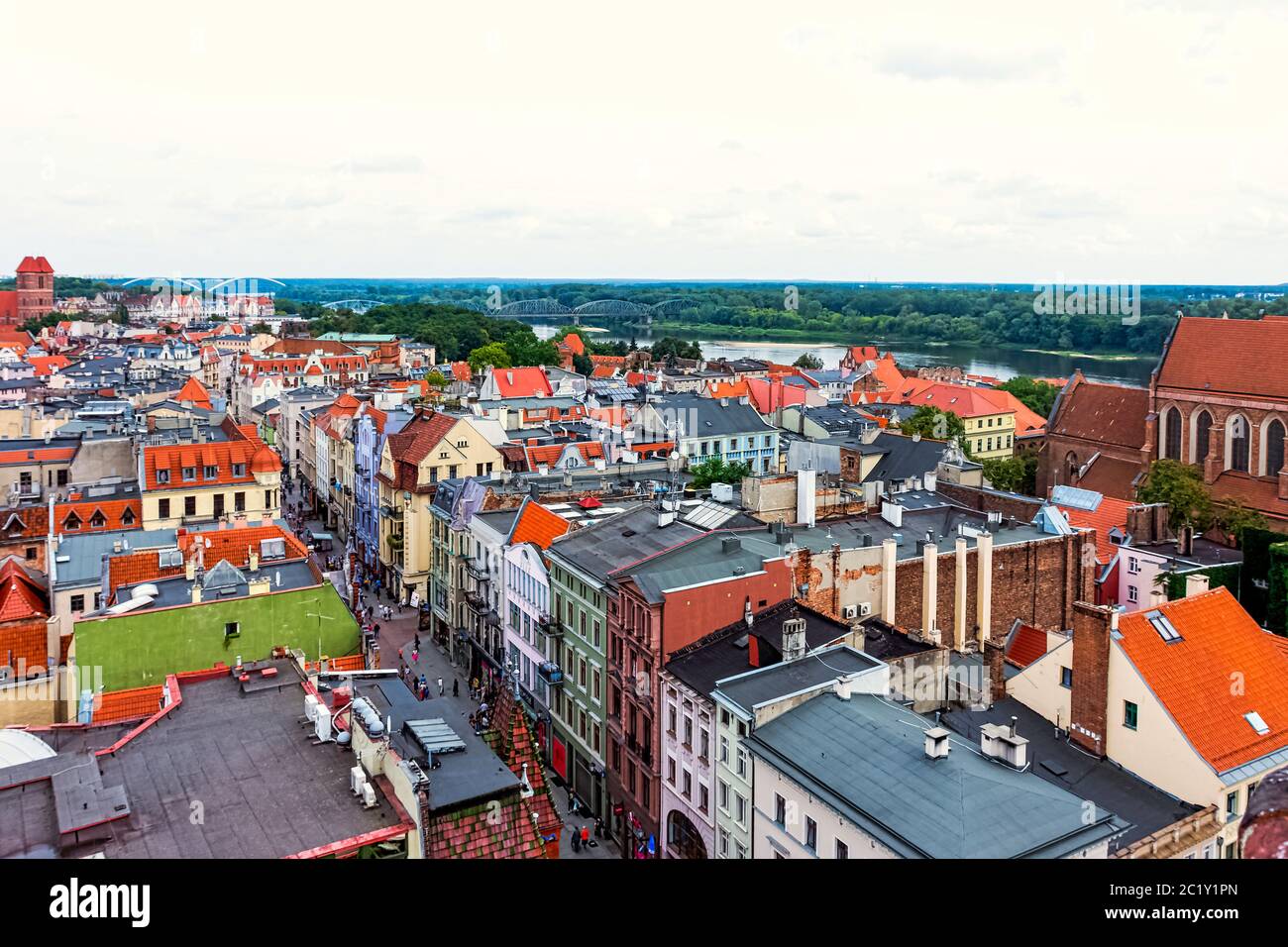 Aerial panorama of Old Town in Torun, Poland Stock Photo - Alamy