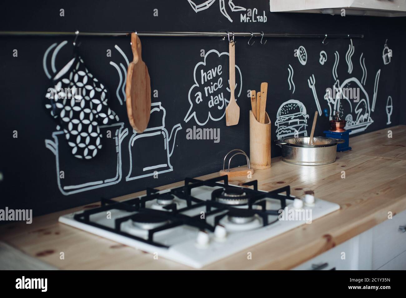 Luxury kitchen made in fashionable design with good taste Stock Photo ...