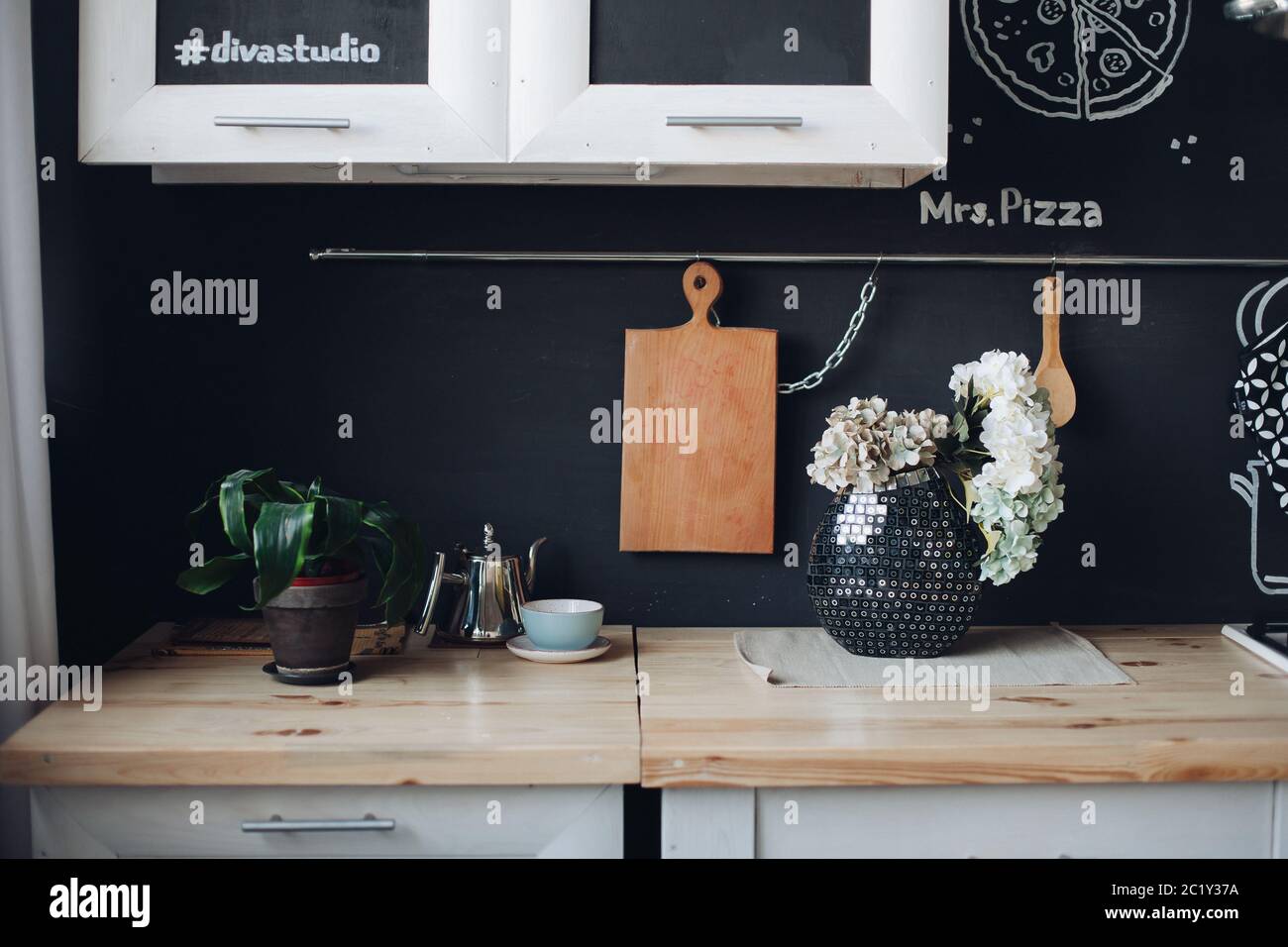 Luxury kitchen made in fashionable design with good taste Stock Photo ...