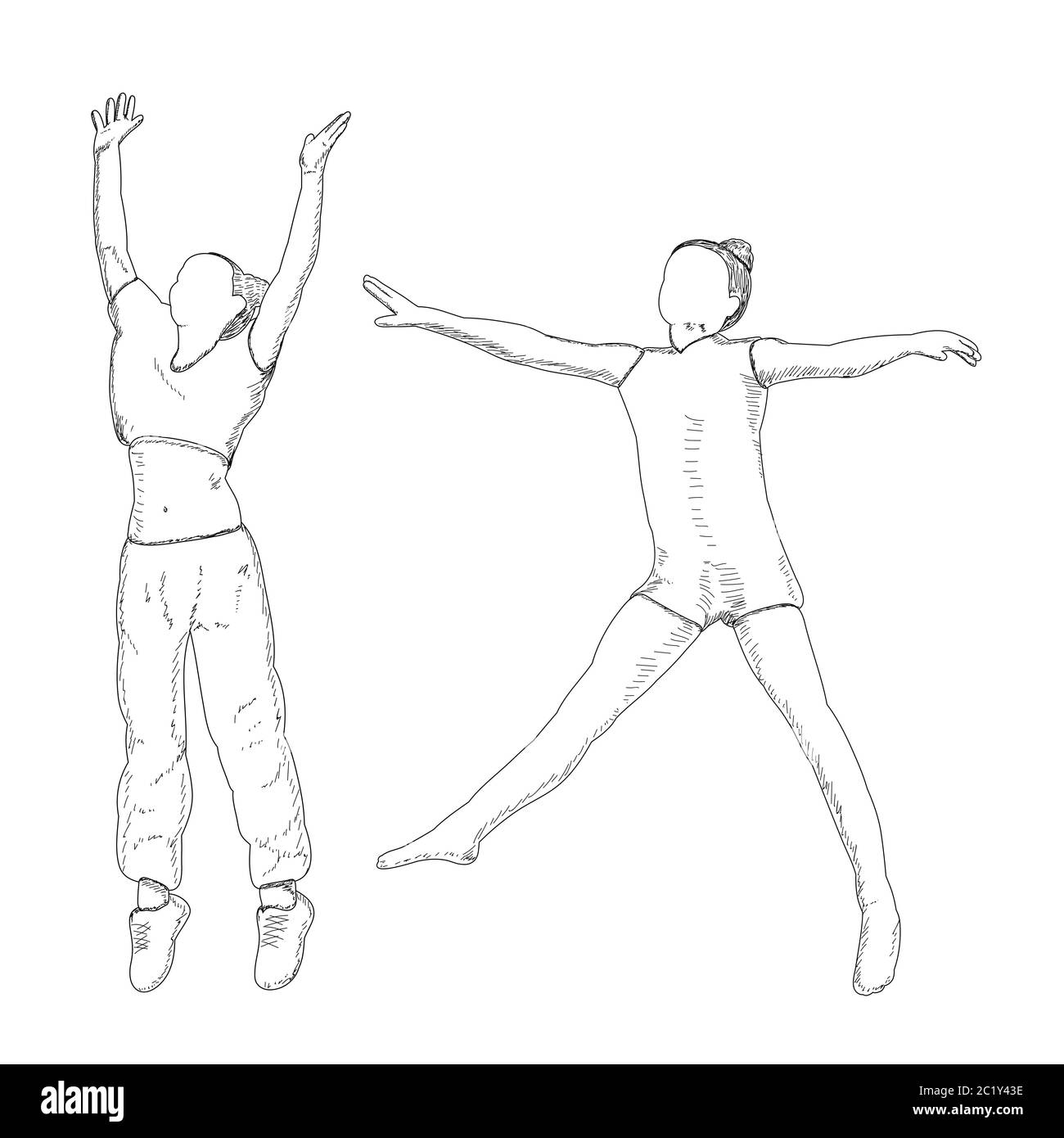 a white background, sketch girl dancing Stock Vector Image & Art - Alamy