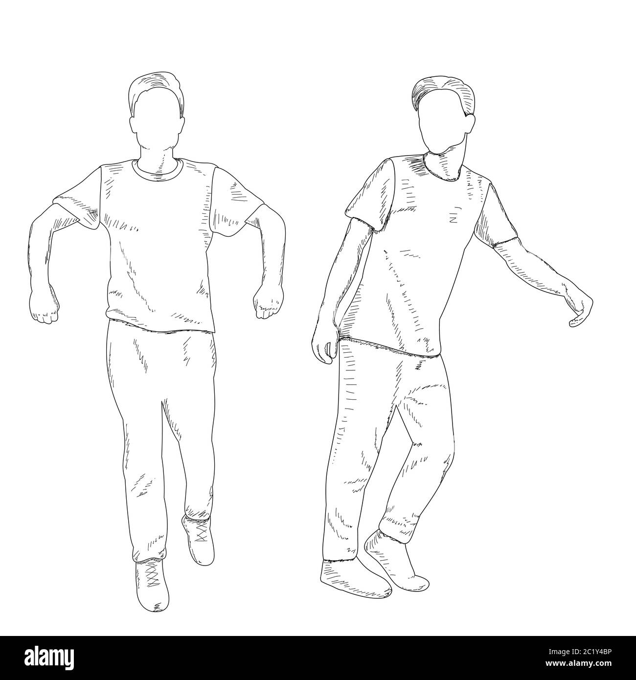 white background, outline, sketch guy dancing Stock Vector Image & Art ...