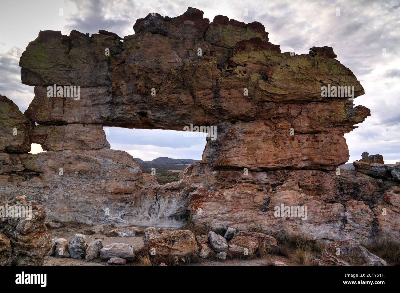 Abstract Rock formation aka window at Isalo national park, Madagascar ...