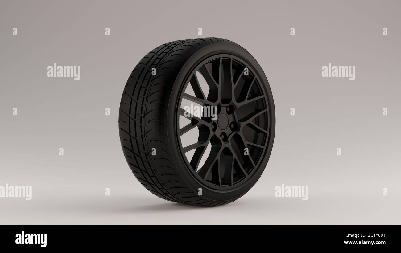 Matte Black Alloy Rim Wheel with a Complex Wheel Design with Racing ...