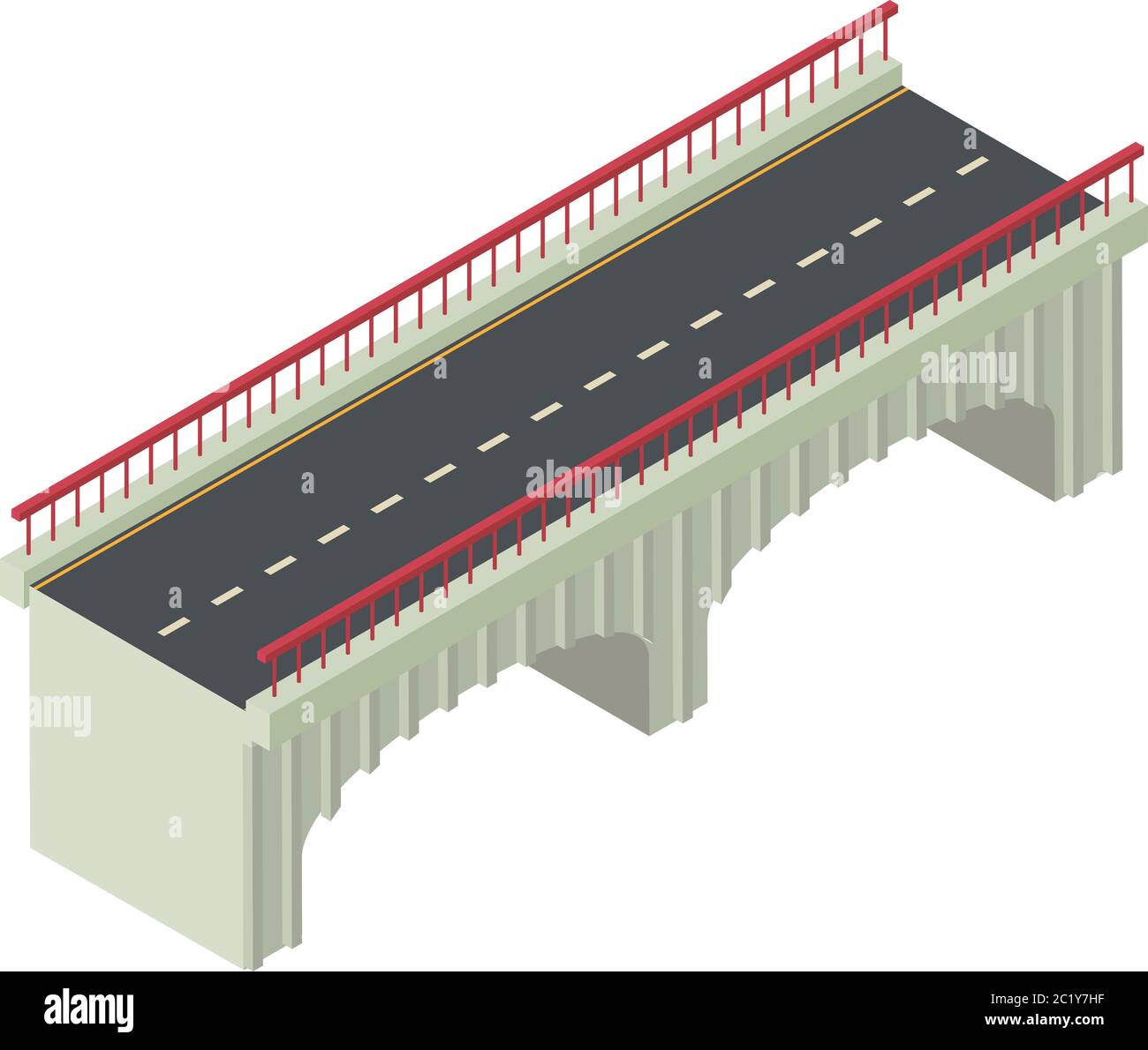 Construction bridge icon. Isometric of construction bridge vector icon ...