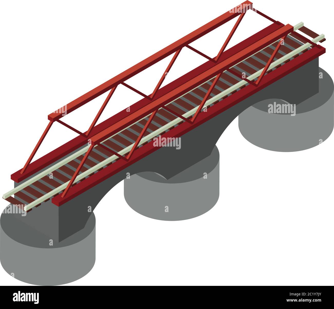 Railway bridge icon. Isometric of railway bridge vector icon for web design isolated on white ...