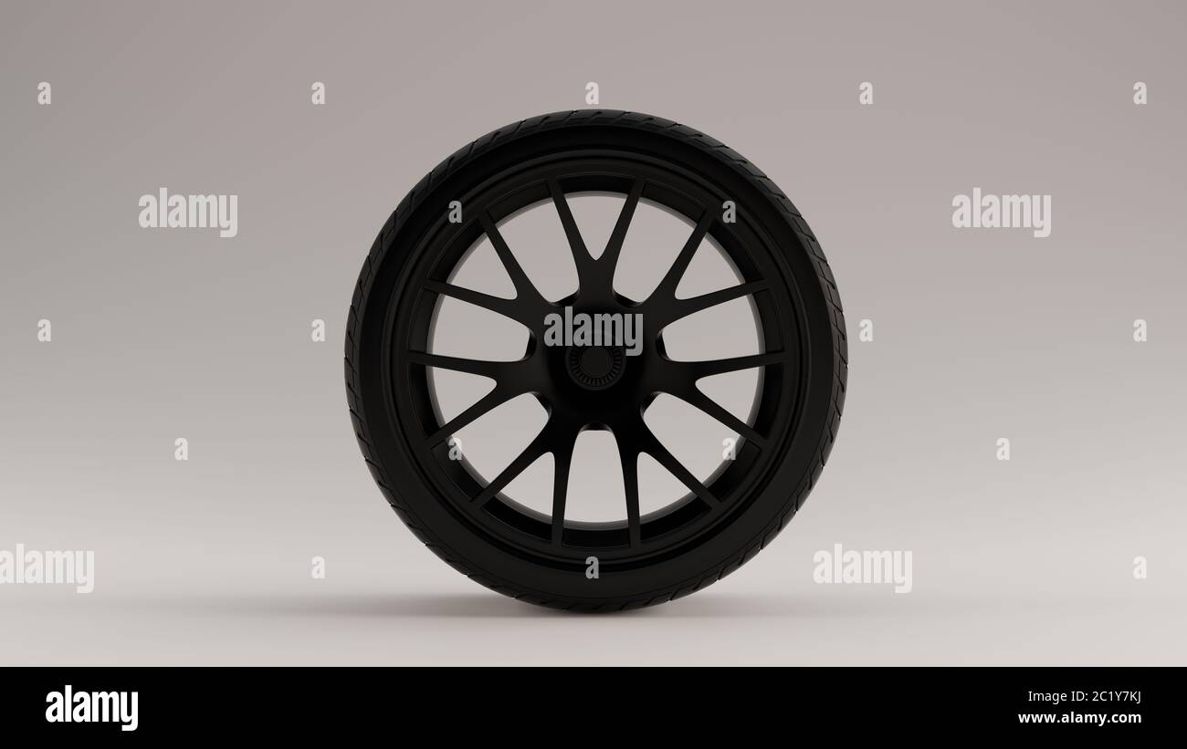 Matte Black Alloy Rim Wheel with a Complex Wheel Design with Racing ...