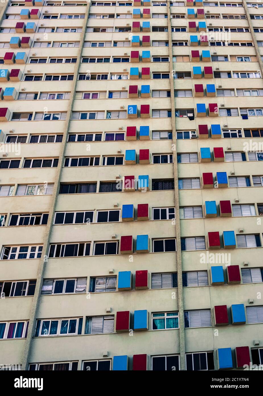 Modern high-rise block of flats, Vedado district, Havana, Cuba Stock ...