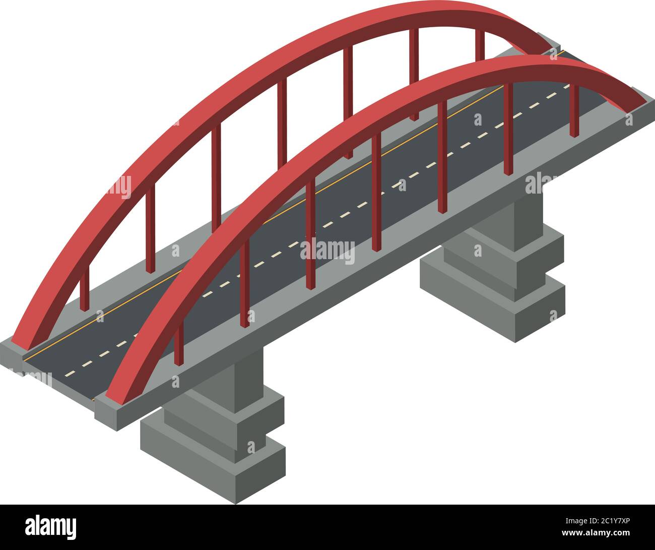 Concrete bridge icon. Isometric of concrete bridge vector icon for web design isolated on white ...