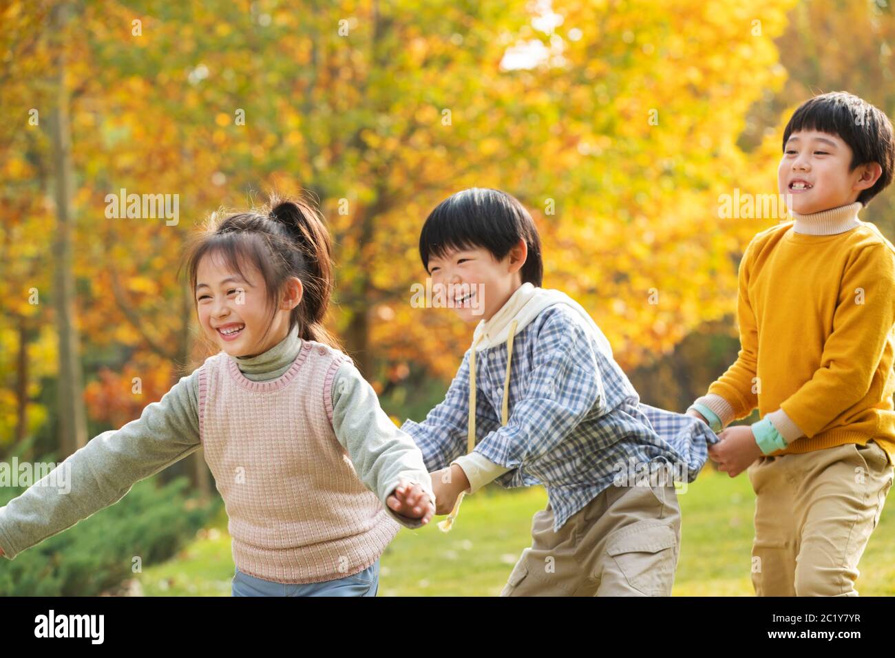 Happy children playing in the park Stock Photo - Alamy