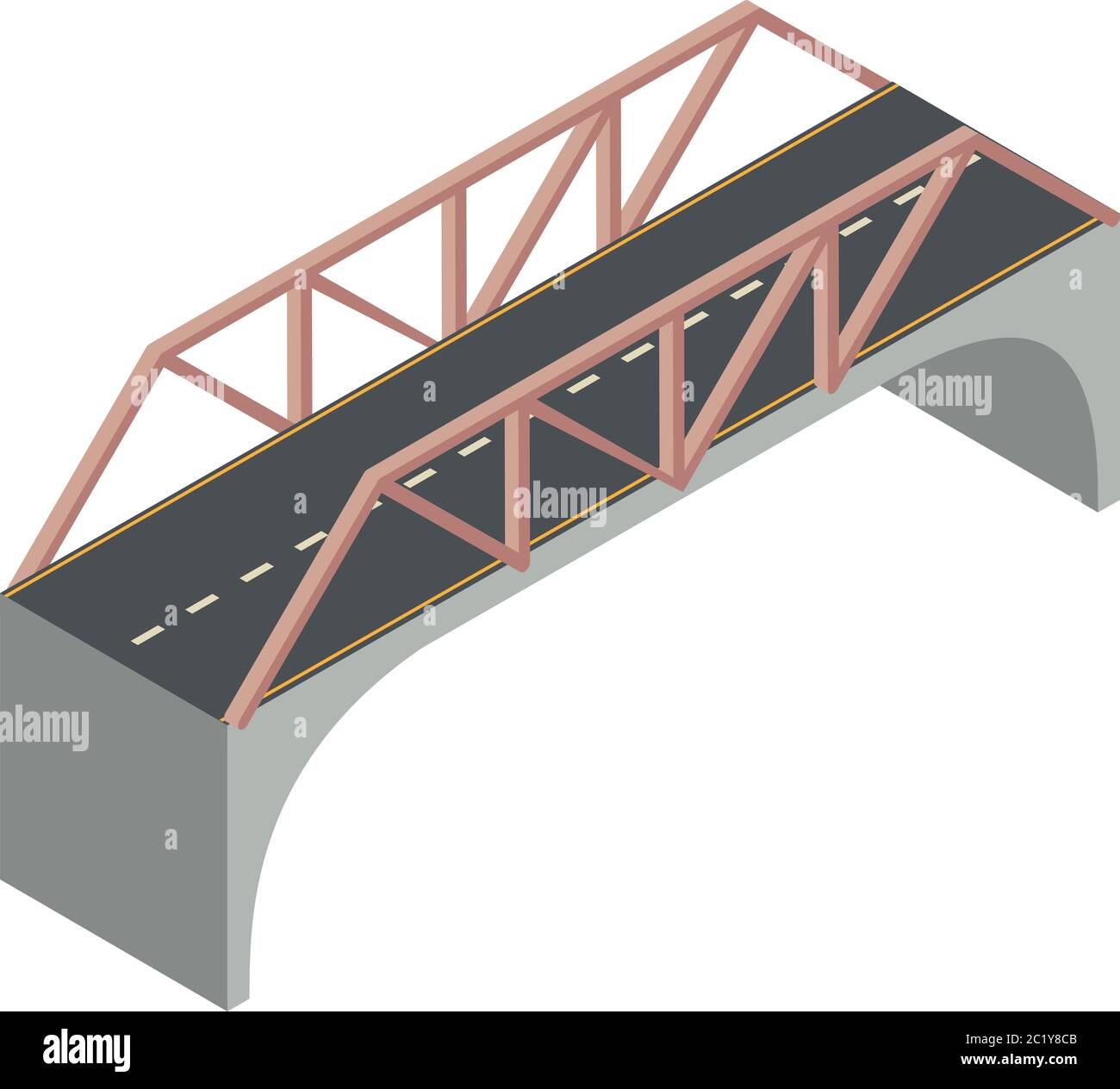 Travel bridge icon. Isometric of travel bridge vector icon for web design isolated on white ...