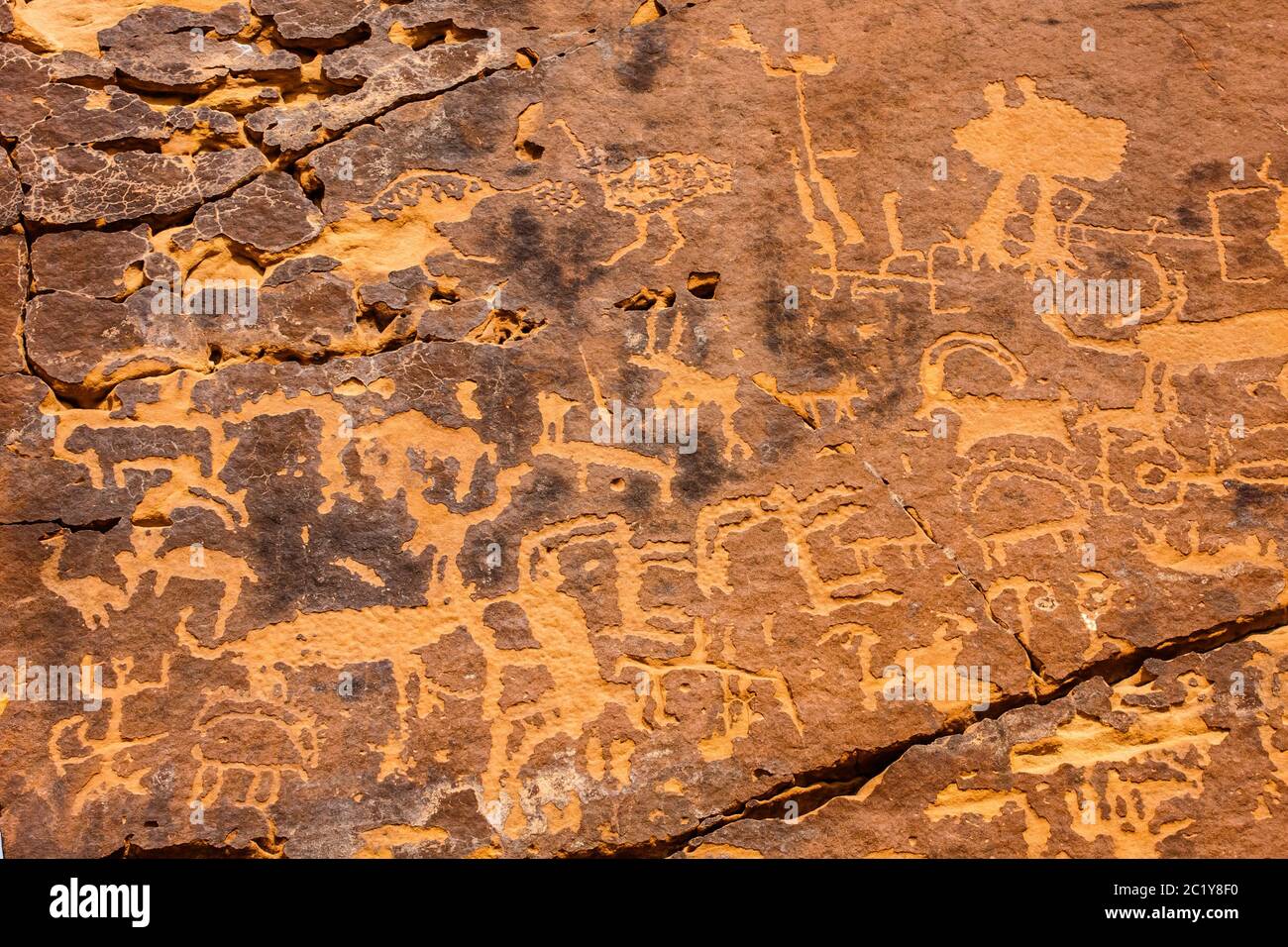 Graffiti Rock (Musayqirah Petroglyphs, Qaryat al Asba), Riyadh Province ...
